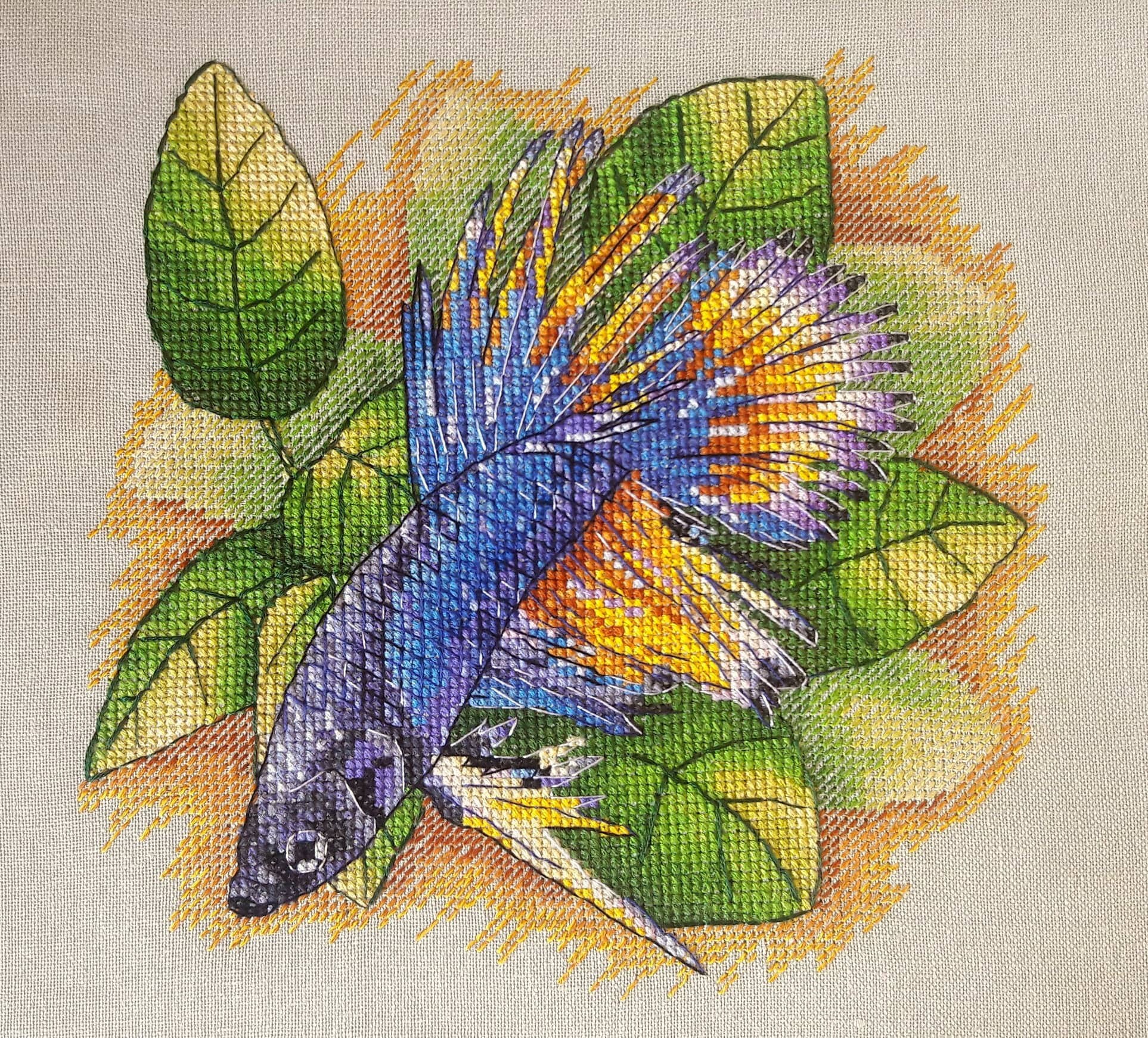 Crowntail Betta Fish Counted Cross Stitch Pattern Fish - Etsy