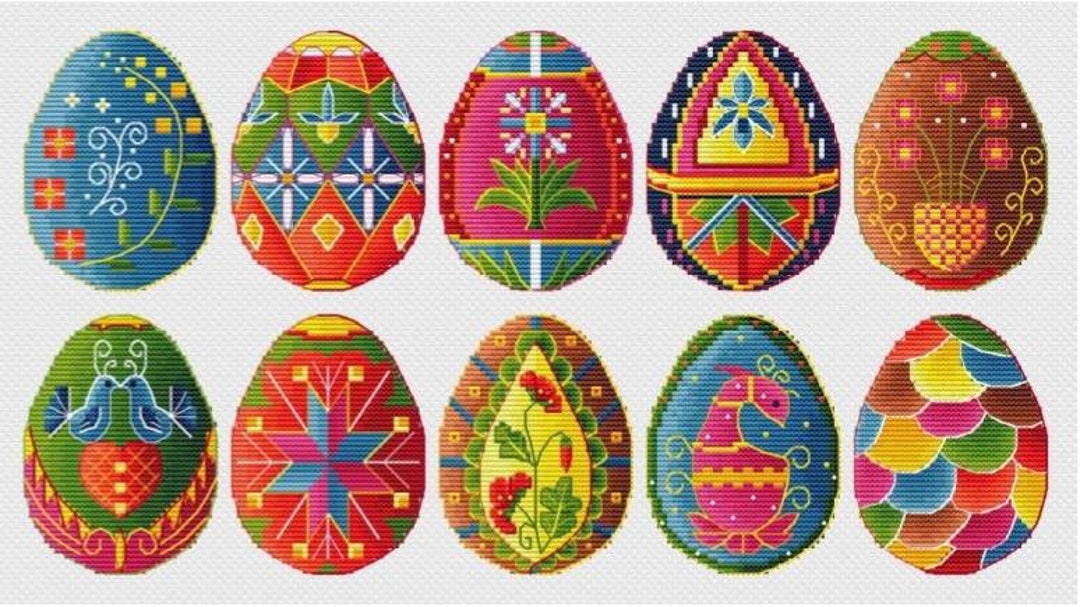 Easter Eggs Counted Cross Stitch Pattern - Etsy UK