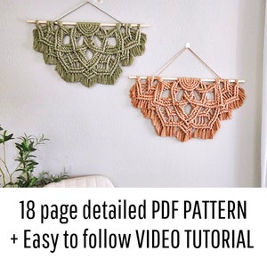 Large Half Mandala Macrame Pdf Wall Hanging Pattern AND Video Tutorial ...