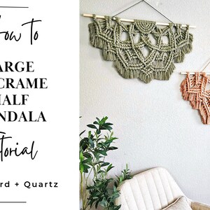 Large Half Mandala Macrame Pdf Wall Hanging Pattern AND Video Tutorial ...
