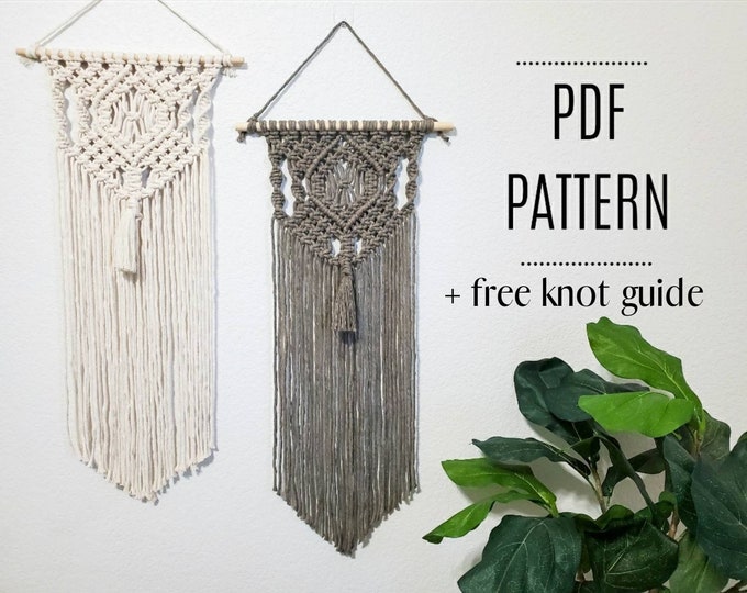 Beginner Macrame Wall Hanging Pdf Pattern. Macrame Tutorial. DIY Wall Decor. Wall Hanging ...