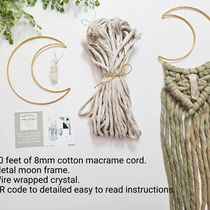 Macrame Moon and Crystal DIY KIT. Beginner Tutorial and Materials ...