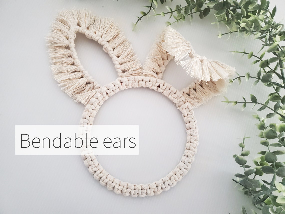 Macrame Bunny Ears Wreath: Spring Easter Wall Decor - Etsy