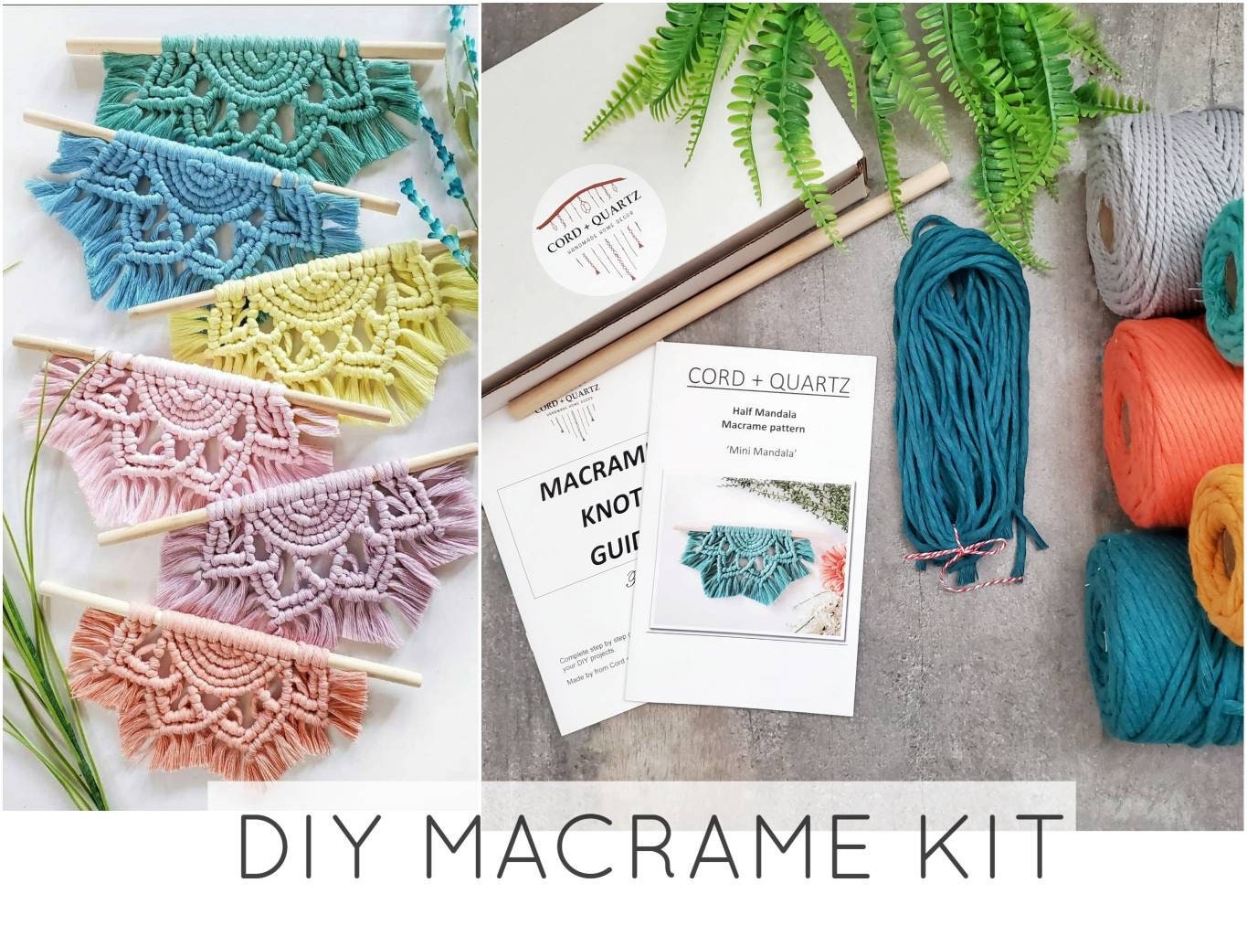 Beginner DIY Macrame Craft Kit. Macrame Wall Hanging Kit - Etsy Canada