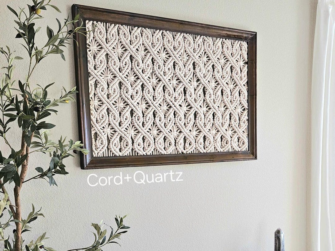 Large Framed Macrame Wall Hanging. Unique Wall Art. 100% Handmade ...