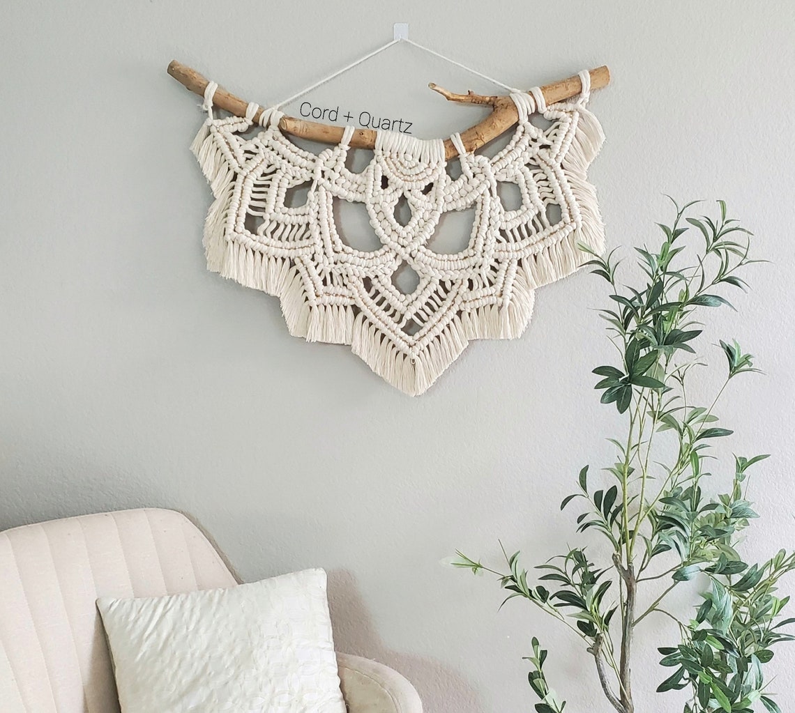 CLEARANCE Large Half Mandala Macramé Wall Hanging. Unique One - Etsy