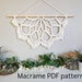 Macrame lotus mandala pdf pattern, intermediate and advanced macrame tutorial, DIY macrame step ...