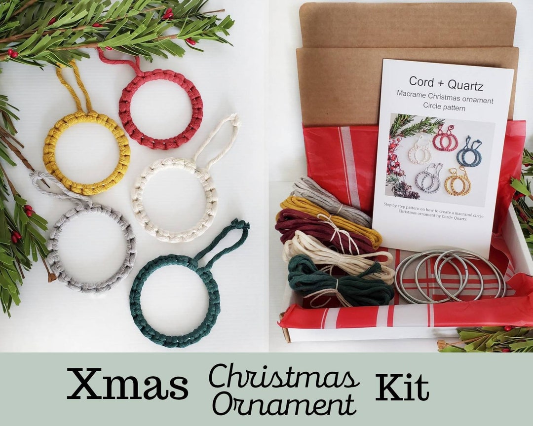 DIY Christmas Ornament Kit. Macrame Christmas Ornament Set. Christmas ...