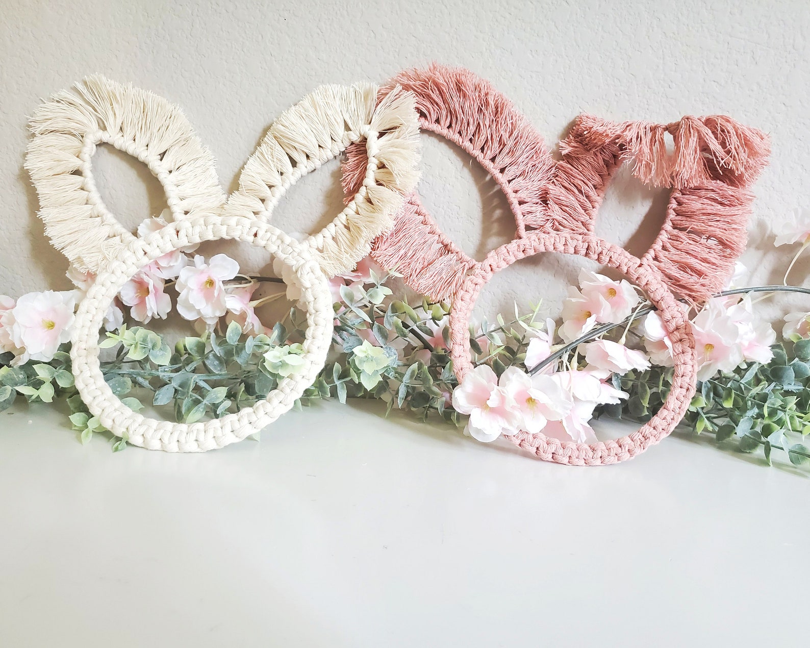 Macrame Bunny Ears Wreath: Spring Easter Wall Decor - Etsy