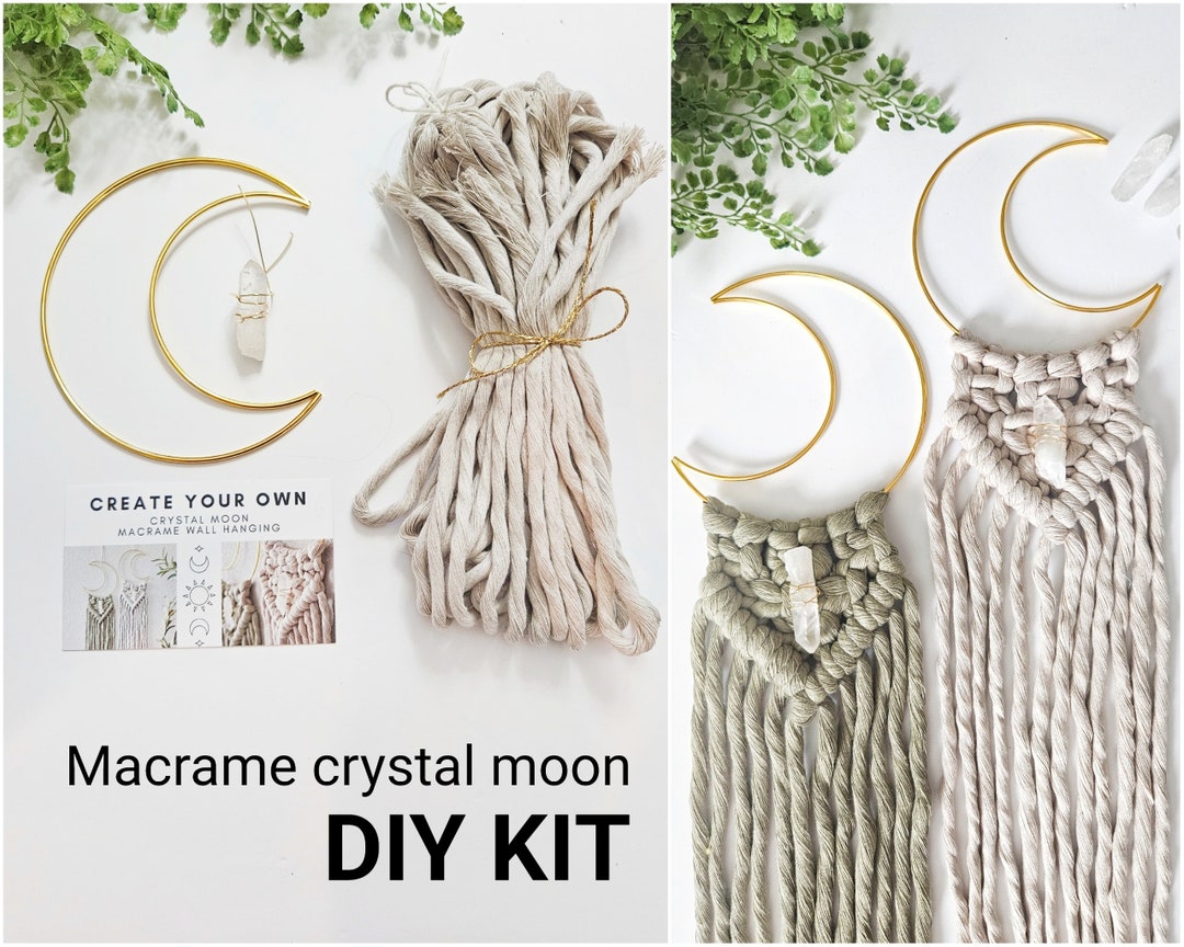 Macrame Moon and Crystal DIY KIT. Beginner Tutorial and Materials. - Etsy Canada