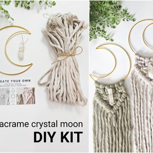 Macrame Moon and Crystal DIY KIT. Beginner Tutorial and Materials ...