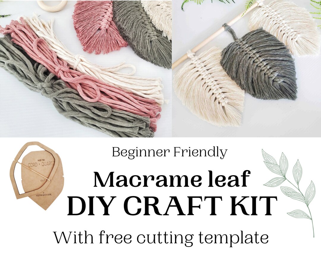 Macrame Leaf/feather DIY Craft Kit. Craft Kit for Adults. DIY Home ...