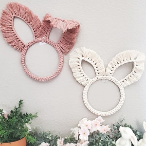 Macrame Bunny Ears Wreath: Spring Easter Wall Decor - Etsy