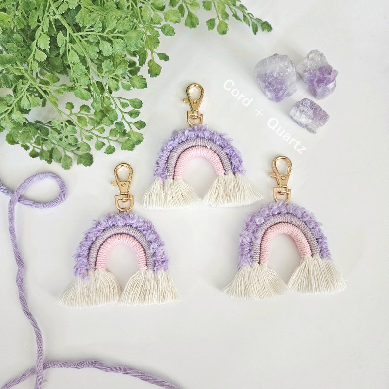 Macrame Rainbow Keychains. Colorful Handcrafted Boho Accessories for ...