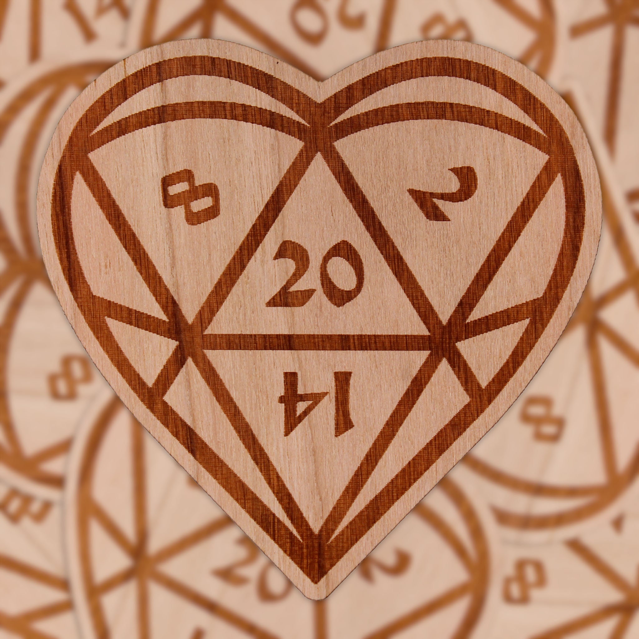 D20 Heart Wooden Sticker Dungeons & Dragons DnD Tabletop | Etsy