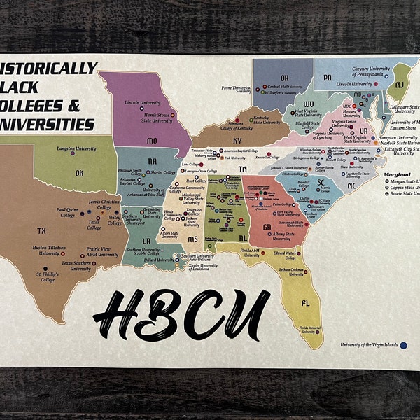 Hbcu Maps Digital - Etsy