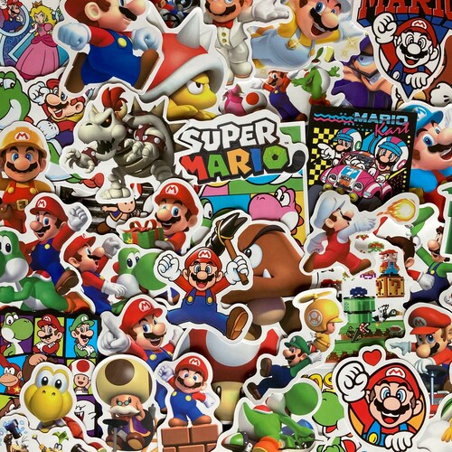 Set of 12 Super Mario Sticker Pack Power Ups Vinyl Stickers - Etsy Canada
