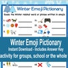 Winter Emoji Pictionary Game, Winter Printable Game, Winter School ...