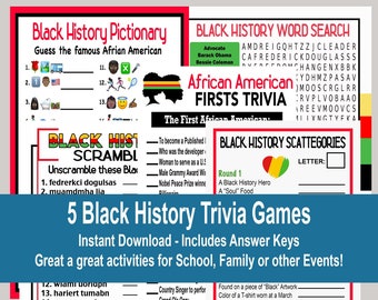 Black History Month Emoji Pictionary Game, Black History Month Trivia ...
