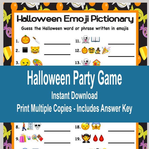 Halloween Emoji Pictionary Party Game Halloween Picture - Etsy