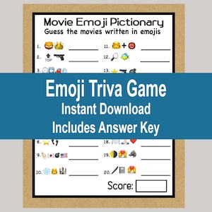 Trivia Game, Movie Emoji Trivia, Birthday Party Game, Housewarming ...