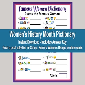 Women's History Month Emoji Pictionary Game, International Women's Day ...