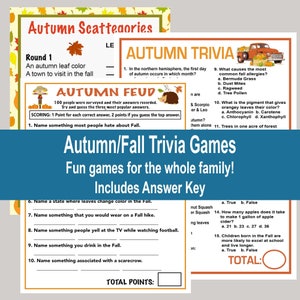 Autumn Trivia Games, Autumn Feud Game, Fall Trivia, Fall Family Feud ...