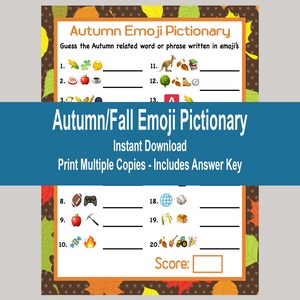 Autumn Emoji Trivia Games, Fall Emoji Trivia Games, Virtual Game, Zoom ...