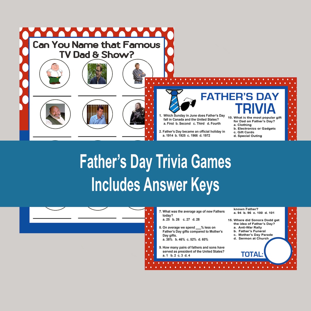 Father's Day Games, Father's Day Printables, Fathers Day Fun Activities ...