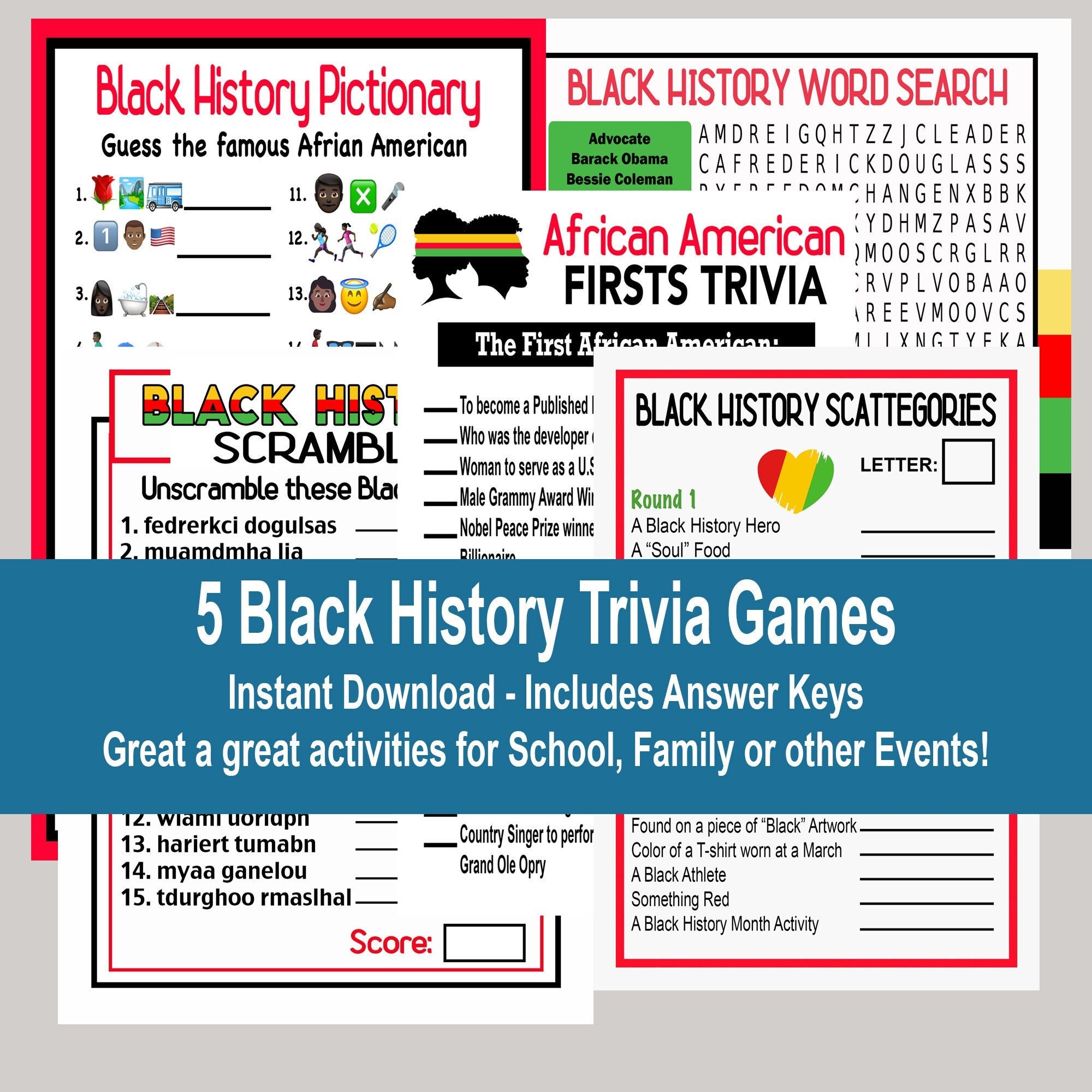 Black History Month Trivia Games, Black History Month Activities, Black ...