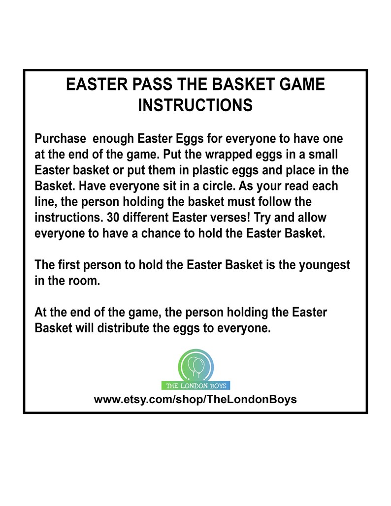 Easter Game, Pass the Gift Game, Easter Games for Kids, Easter Egg Game ...