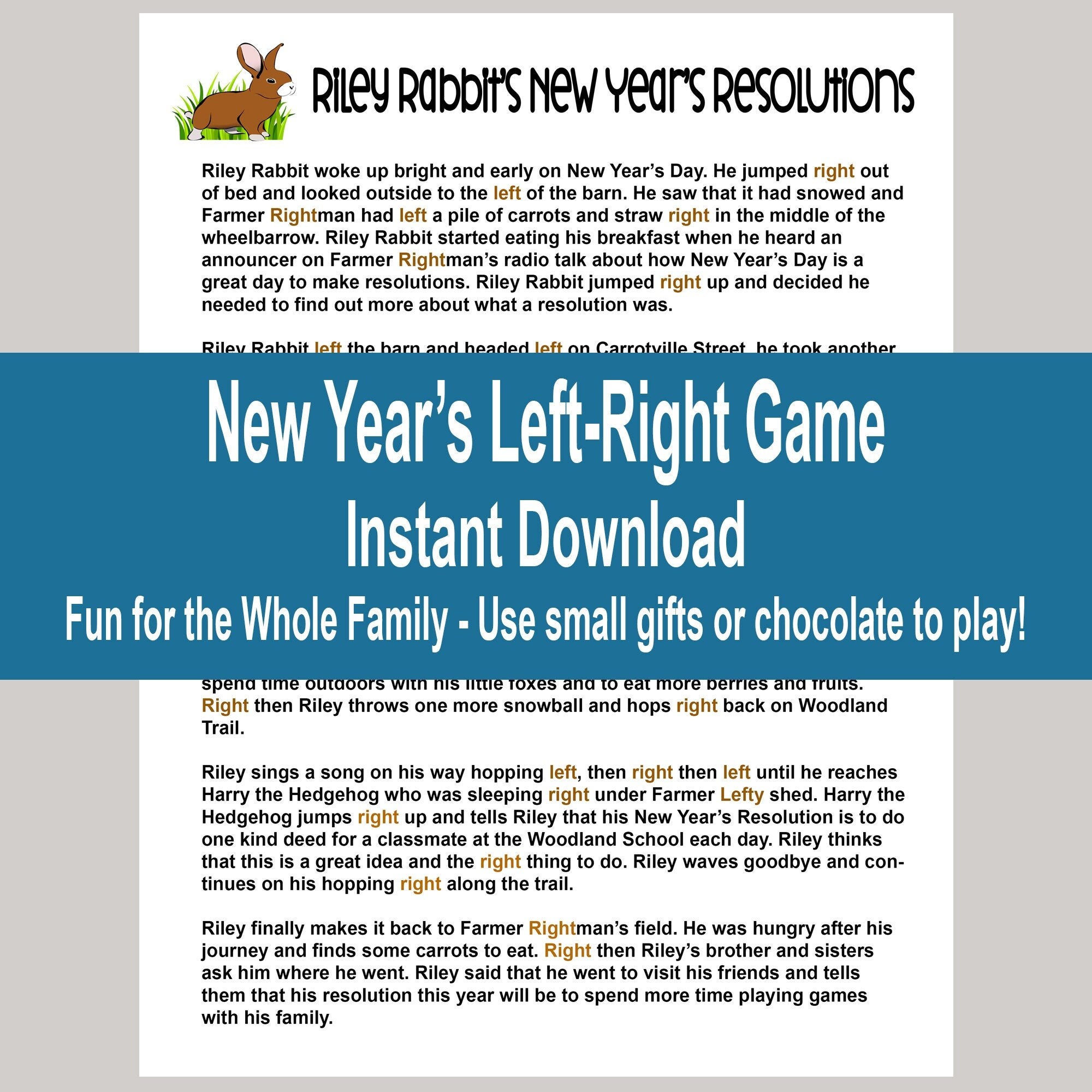 New Years Left-right Game, New Years Icebreaker for Kids, New Years ...