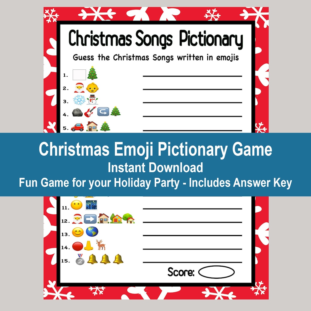 Christmas Songs Emoji Pictionary Game, Christmas Song Trivia, Xmas ...