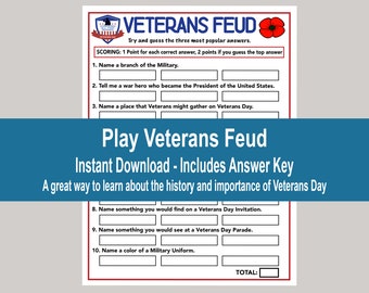 Veterans Day Game - Etsy