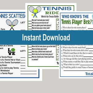 Tennis Games, Tennis Party Games, Tennis Trivia Game, Tennis Tournament ...