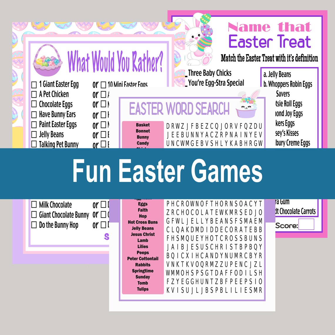 Easter Games for Kids Bundle, Printable Easter Children's Games, Easter ...