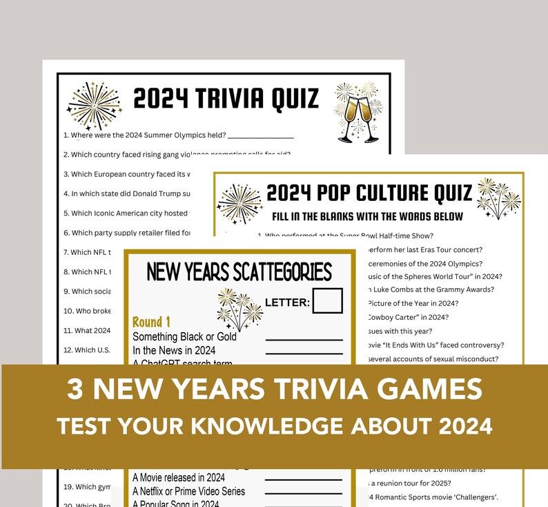 New Years Emoji Trivia 2024, New Years Emoji Game, New Years Game for ...
