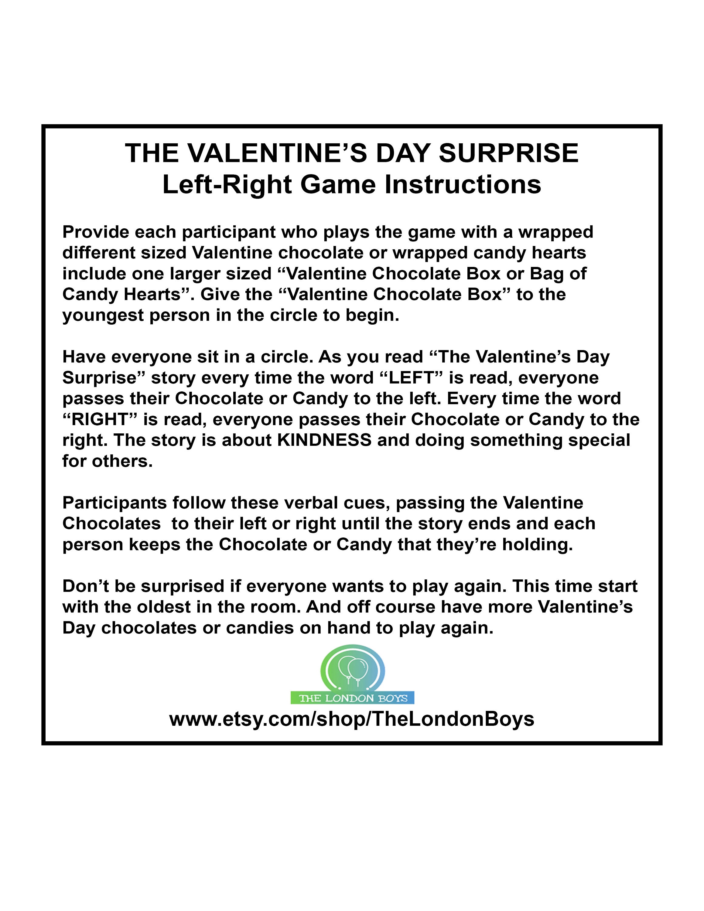 Valentine's Day Left-right Game, Valentines School Games, 2024 ...