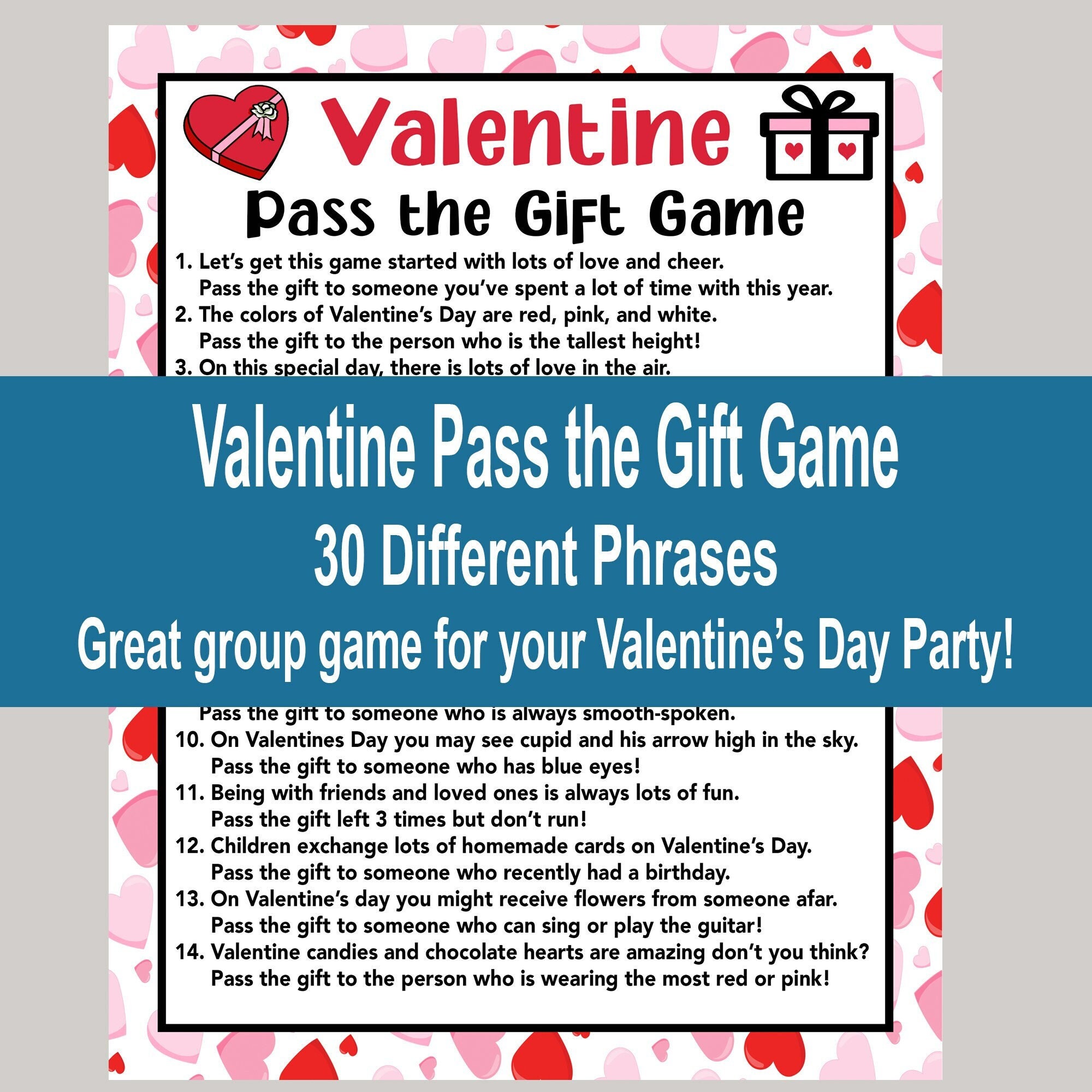 Valentines Day Game, Pass the Gift Game, Valentine Games for Kids ...