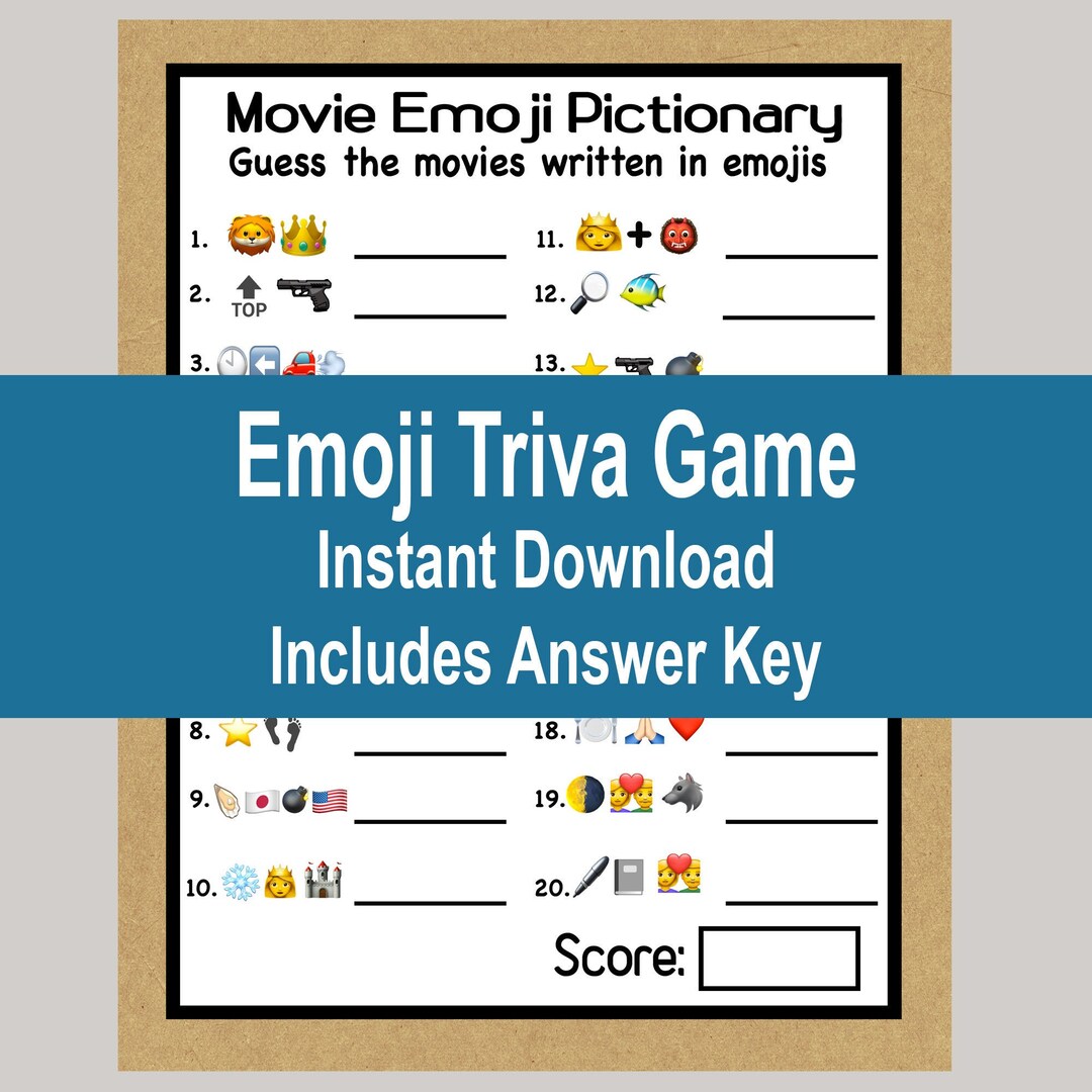 Trivia Game, Movie Emoji Trivia, Birthday Party Game, Housewarming ...