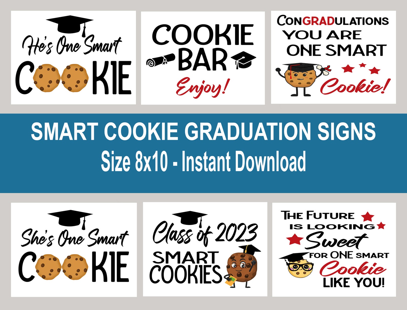 Smart Cookie Sign, Smart Cookie Graduation Party, Smart Cookie Posters ...