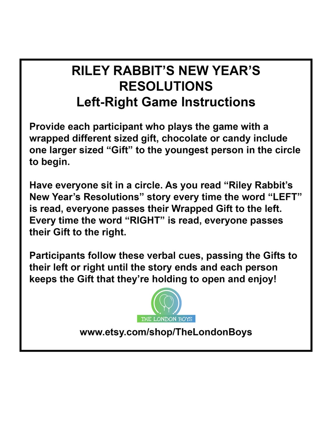 New Years Left-right Game, New Years Icebreaker for Kids, New Years ...