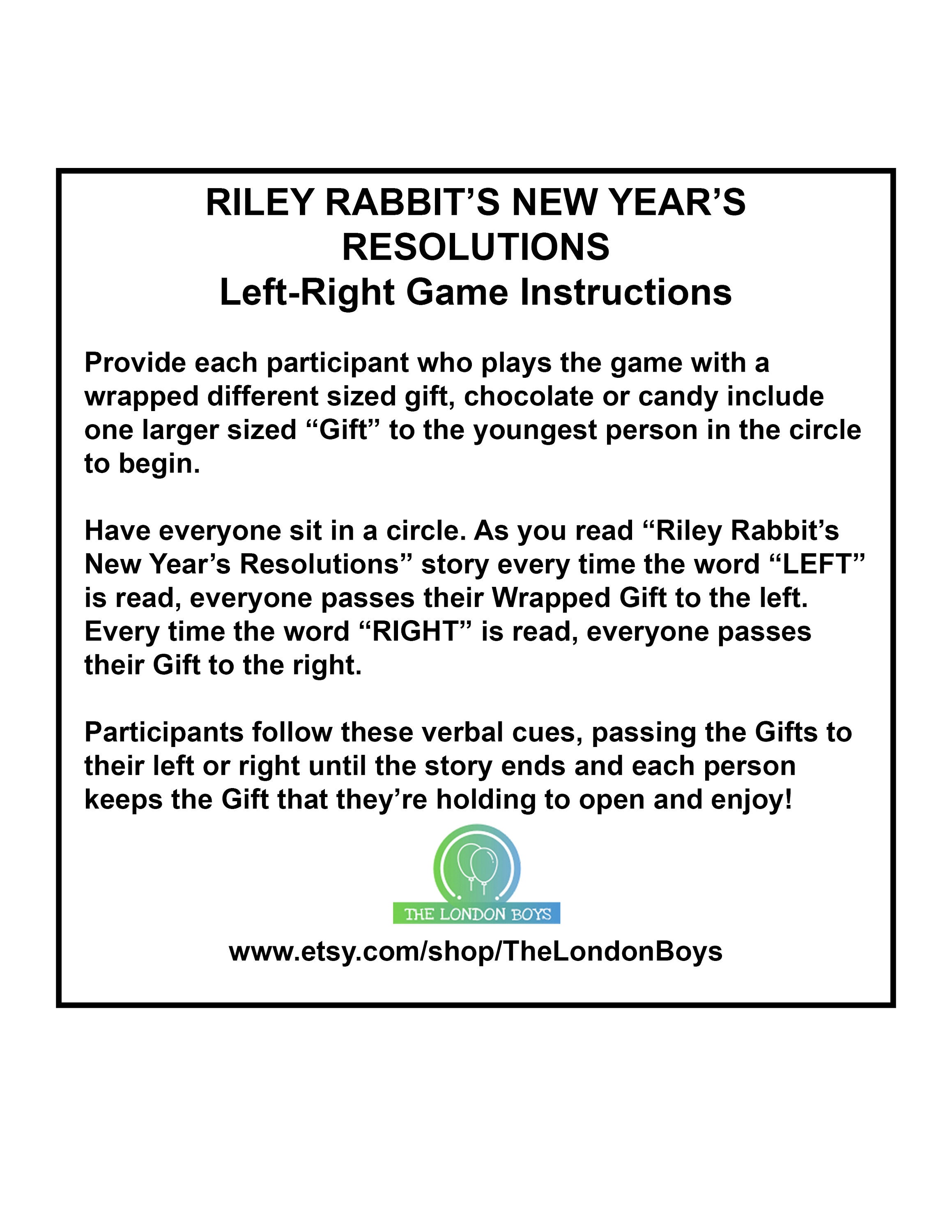 New Years Left-right Game, New Years Icebreaker for Kids, New Years ...