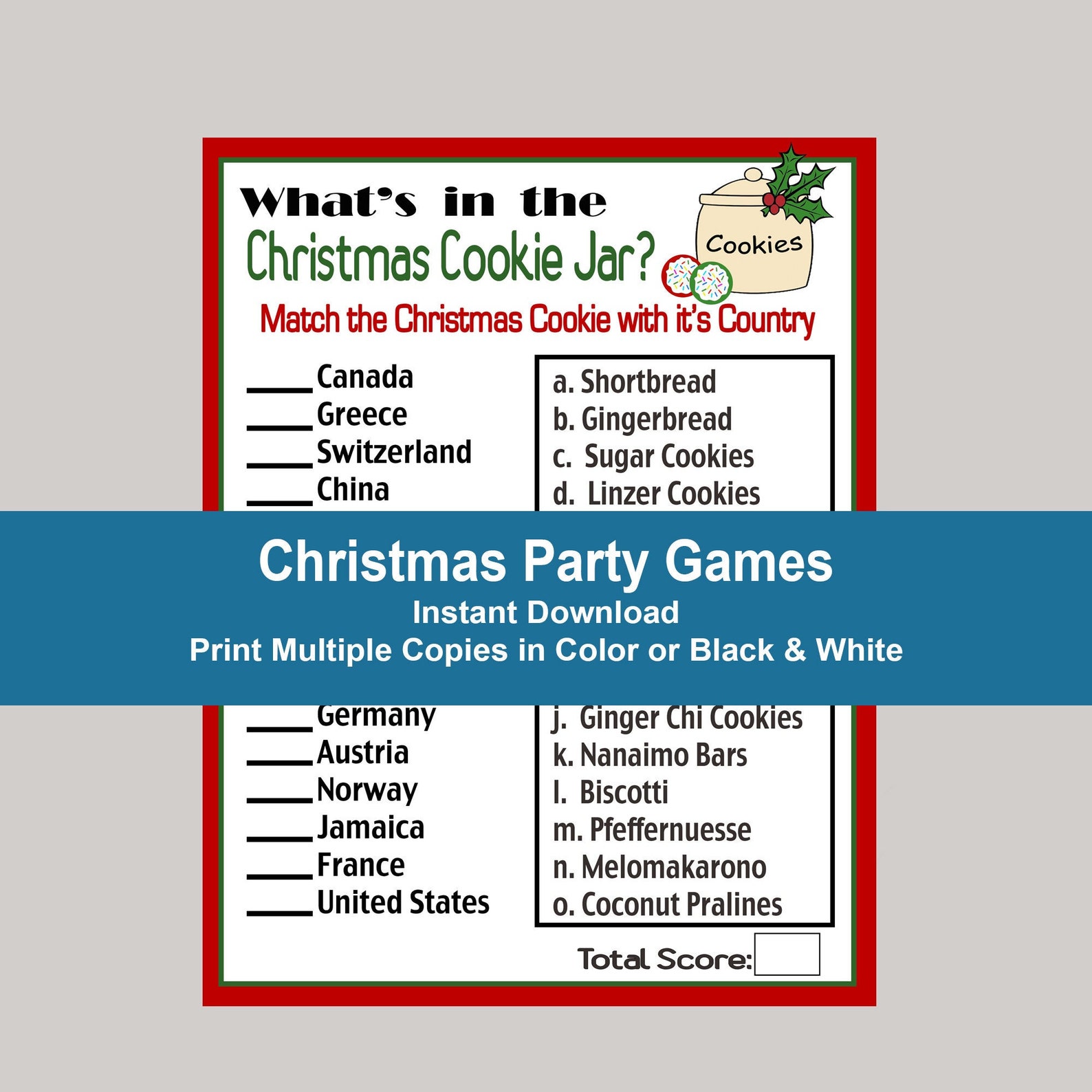 Christmas Trivia Games, Holiday Party Trivia, Adult Party Games, Cookie ...