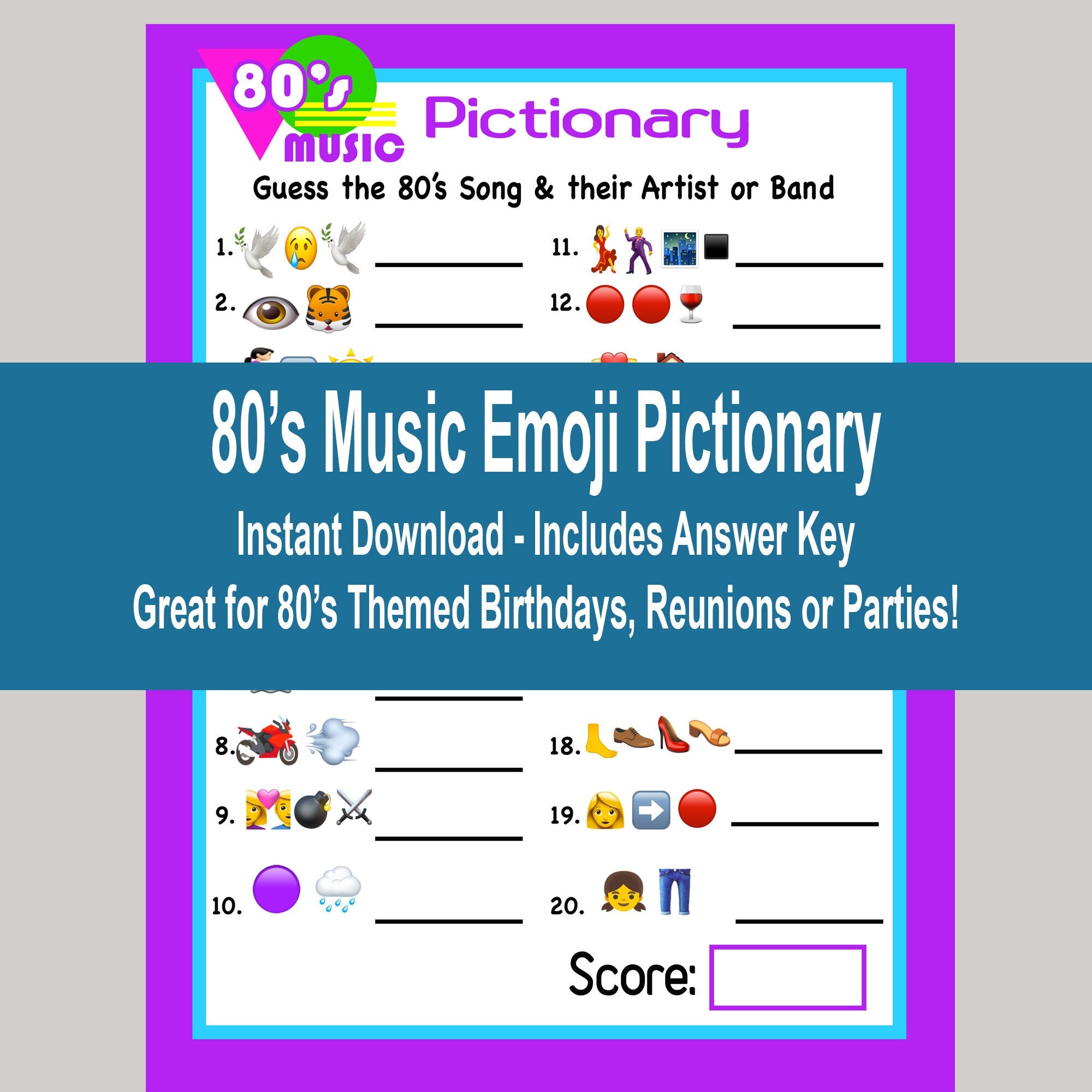 Guess The 80s Answers