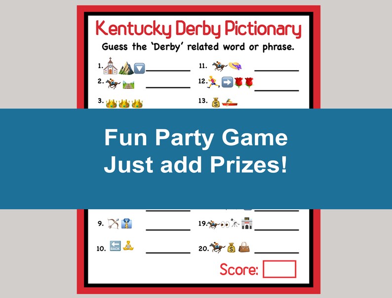 Kentucky Derby Party Game, Kentucky Derby Emoji Game, Kentucky Derby ...