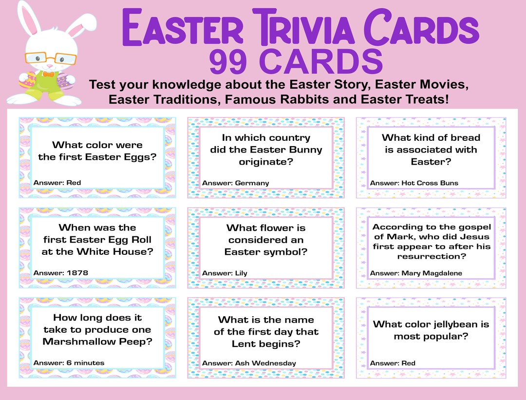 Easter Trivia Game, Easter Dinner Game, Fun School Easter Activity ...