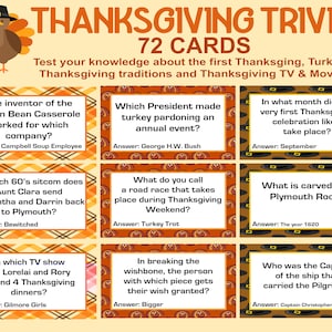 Thanksgiving Trivia Game, Thanksgiving Dinner Game, Thanksgiving ...
