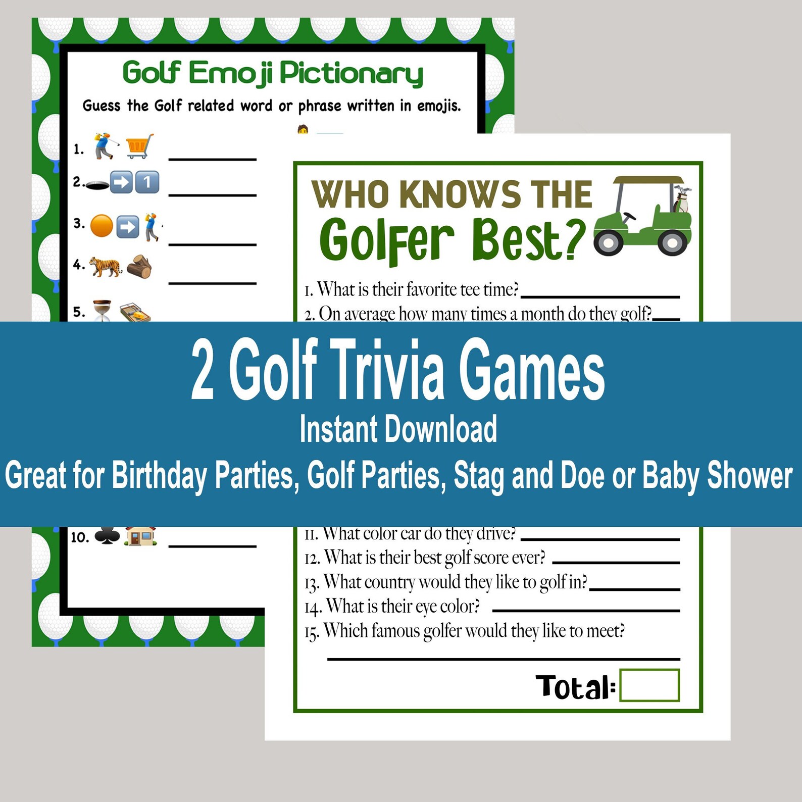 Golf Trivia Games, Golf Birthday Games, Retirement Games for Golfer ...