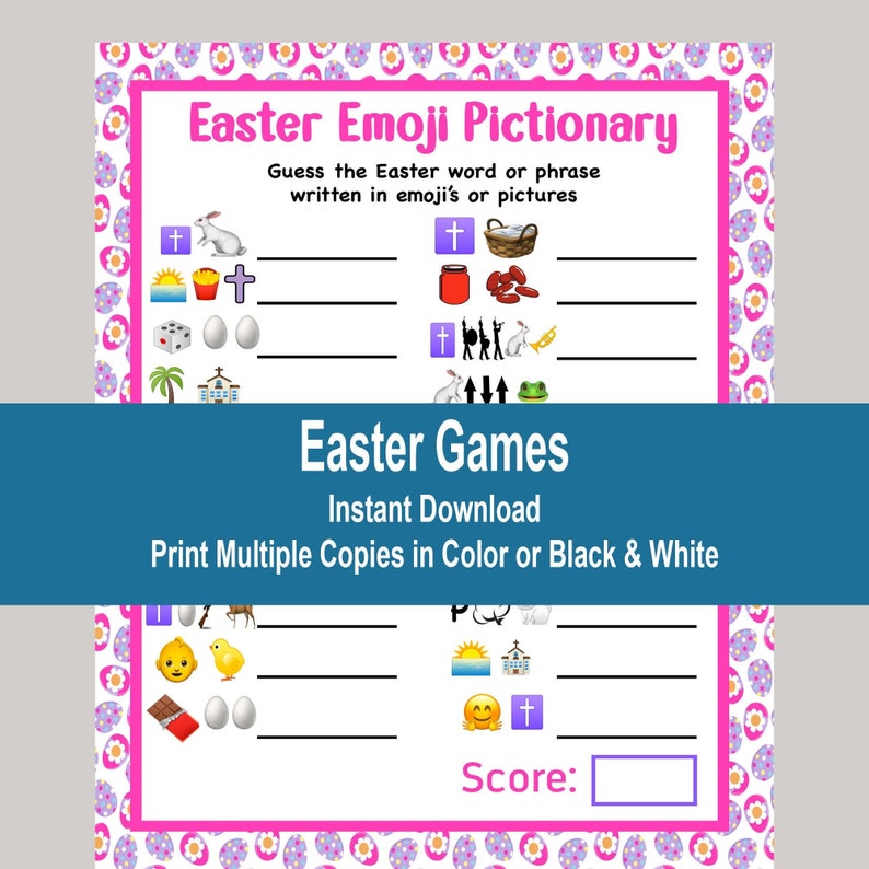 Easter Game, Easter Emoji Pictionary, Easter Party Quiz, Emoji Game ...
